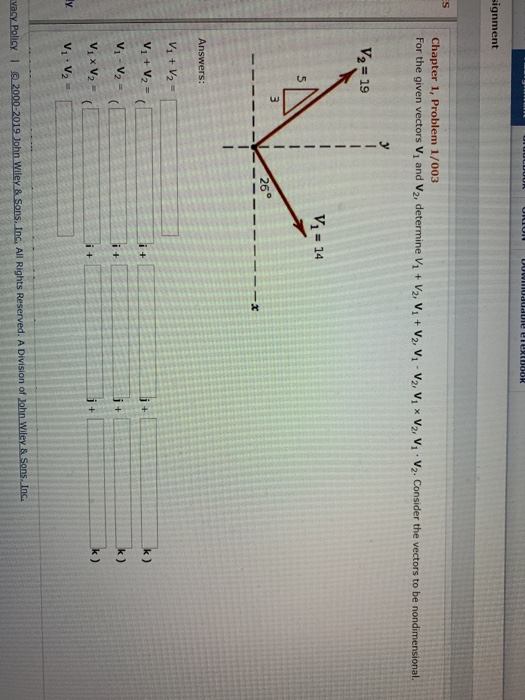 Solved ignment Chapter 1, Problem 1/003 For the given | Chegg.com