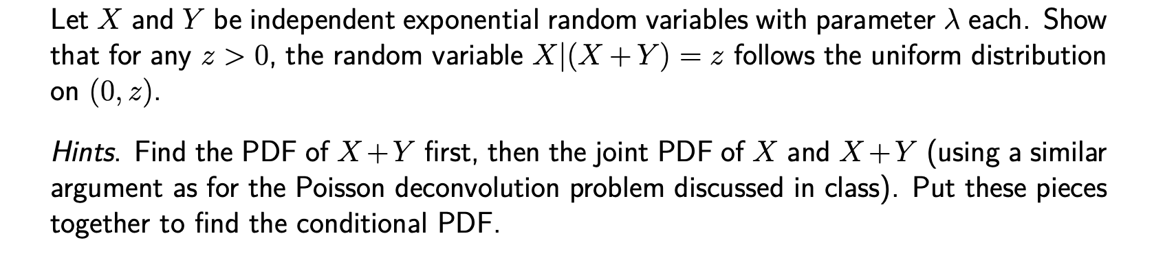 Solved Let X And Y Be Independent Exponential Random 