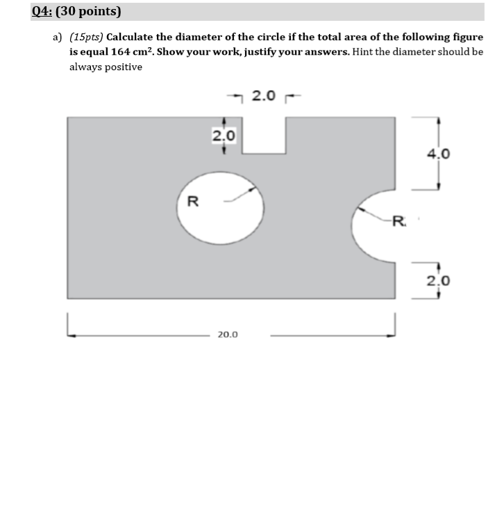 Solved Q4: (30 points) a) (15pts) Calculate the diameter of | Chegg.com