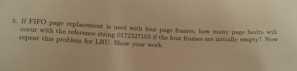 Solved 5. If FIFO page replacement is used with four page | Chegg.com