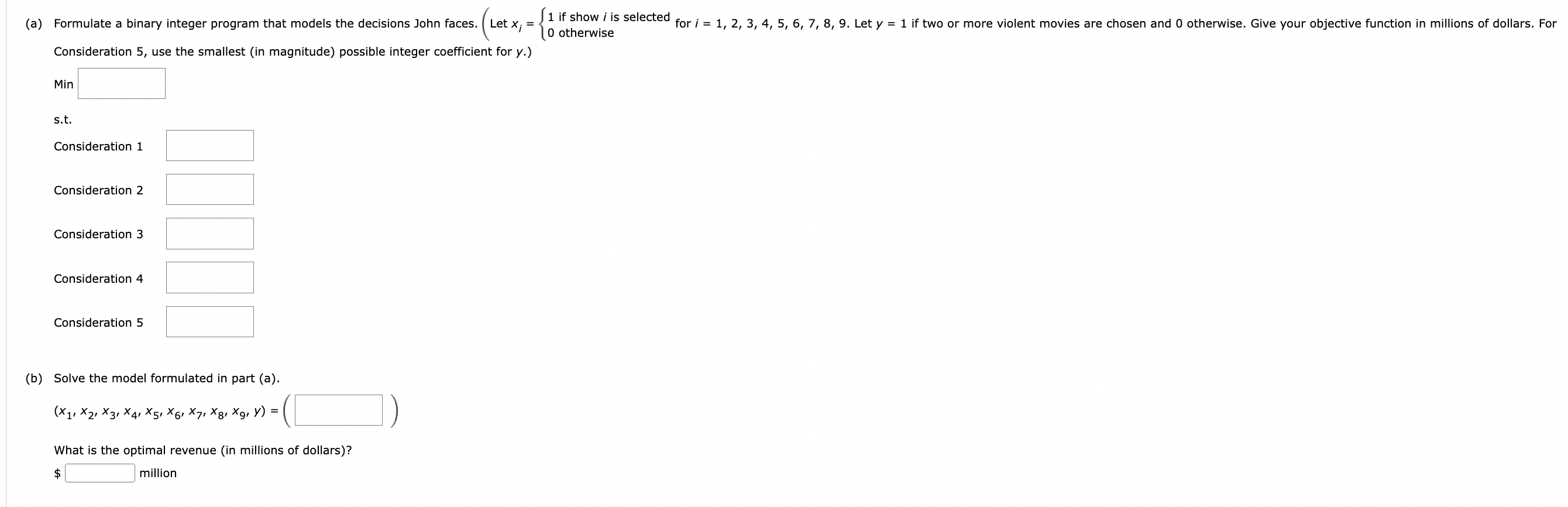 John White is the program scheduling manager for the | Chegg.com