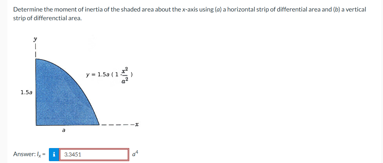 Solved Determine the moment of inertia of the shaded area | Chegg.com