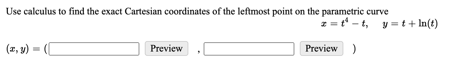 Solved Use calculus to find the exact Cartesian coordinates | Chegg.com
