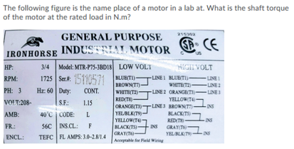 Solved The following figure is the name place of a motor in | Chegg.com