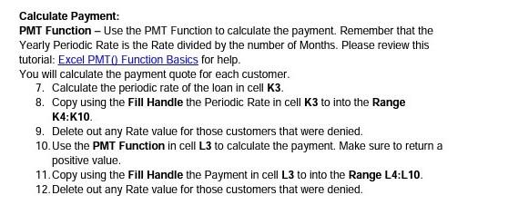 Calculate Payment: PMT Function - Use the PMT | Chegg.com