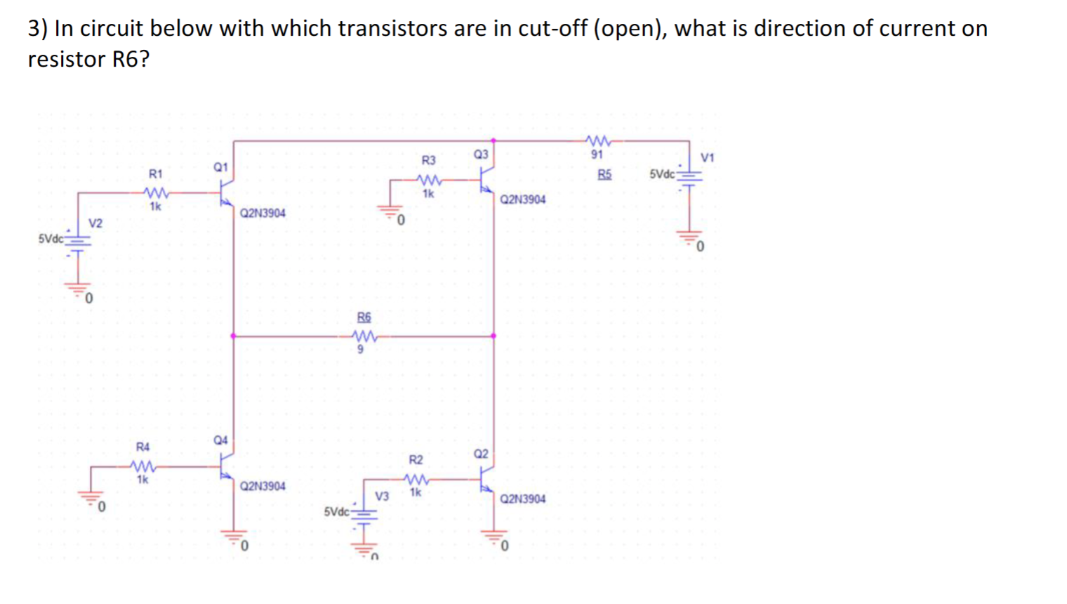Solved In circuit below with which transistors are in | Chegg.com