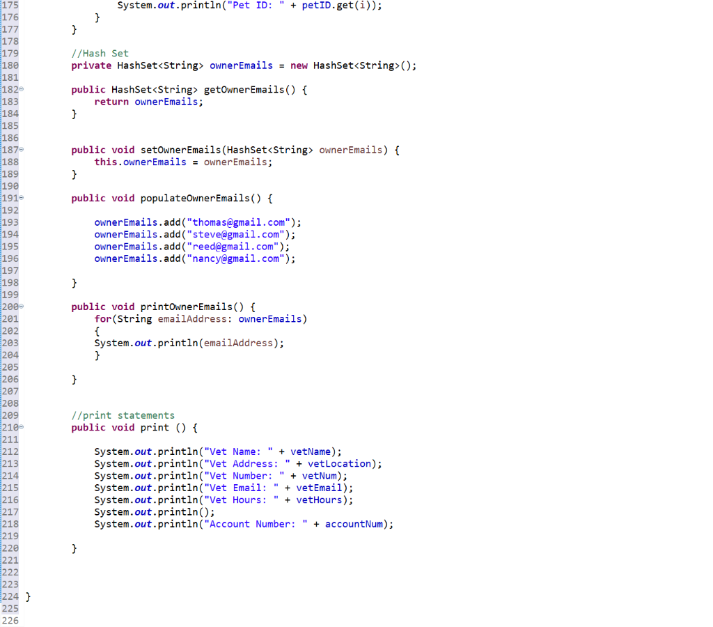 Solved 1 import java.util.*; 2 public class VetClinic { | Chegg.com