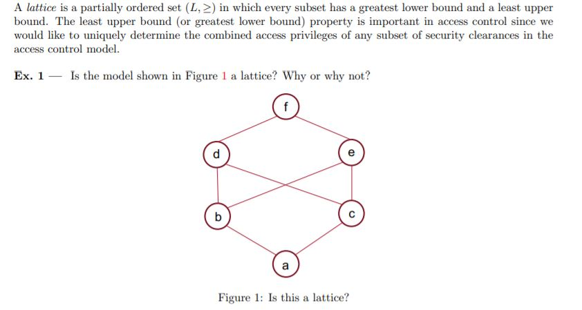 Solved A lattice is a partially ordered set (L.) in which | Chegg.com