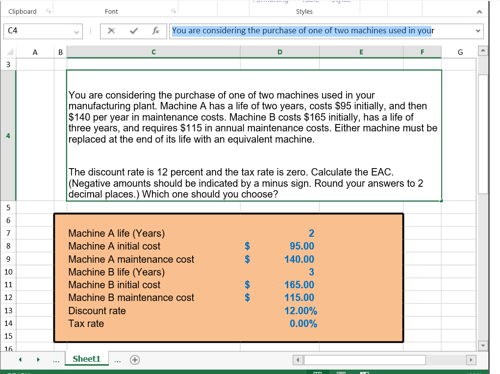 Solved Clipboard Font Styles C4 You are considering the | Chegg.com