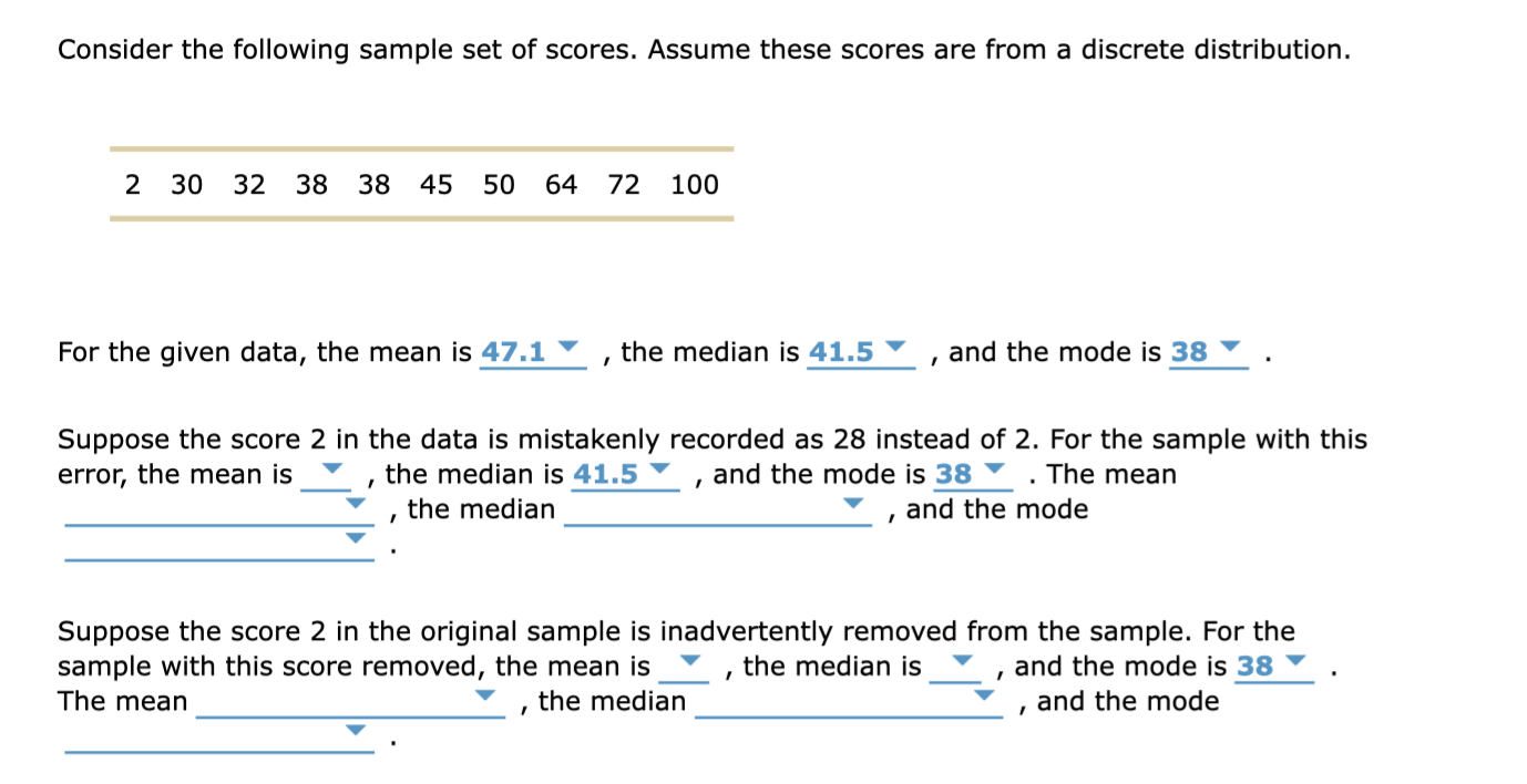 Solved Consider the following sample set of scores. Assume | Chegg.com