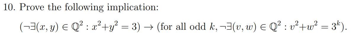 Solved 10. Prove the following implication: | Chegg.com