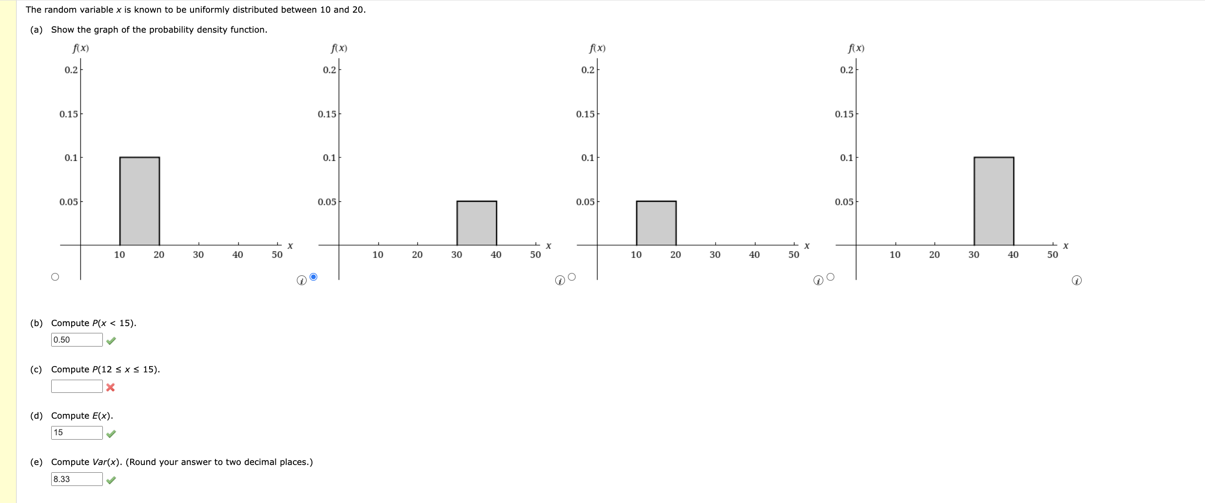 Solved The random variable x is known to be uniformly | Chegg.com
