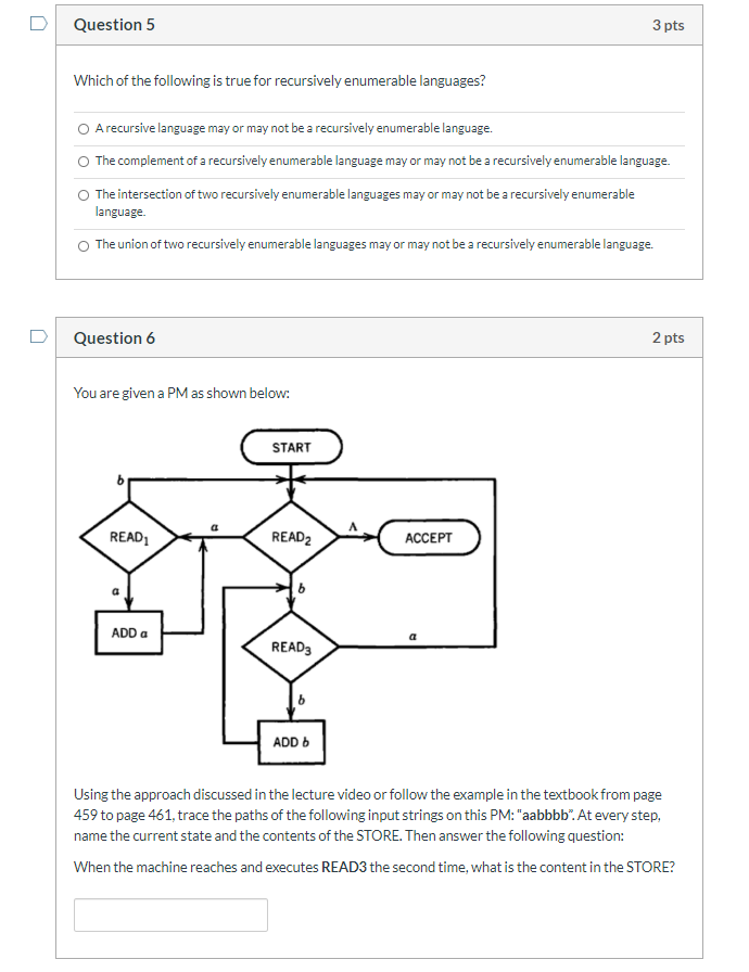 Solved Question 5 3 pts Which of the following is true for | Chegg.com