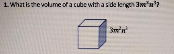Solved 1. What is the volume of a cube with a side length | Chegg.com