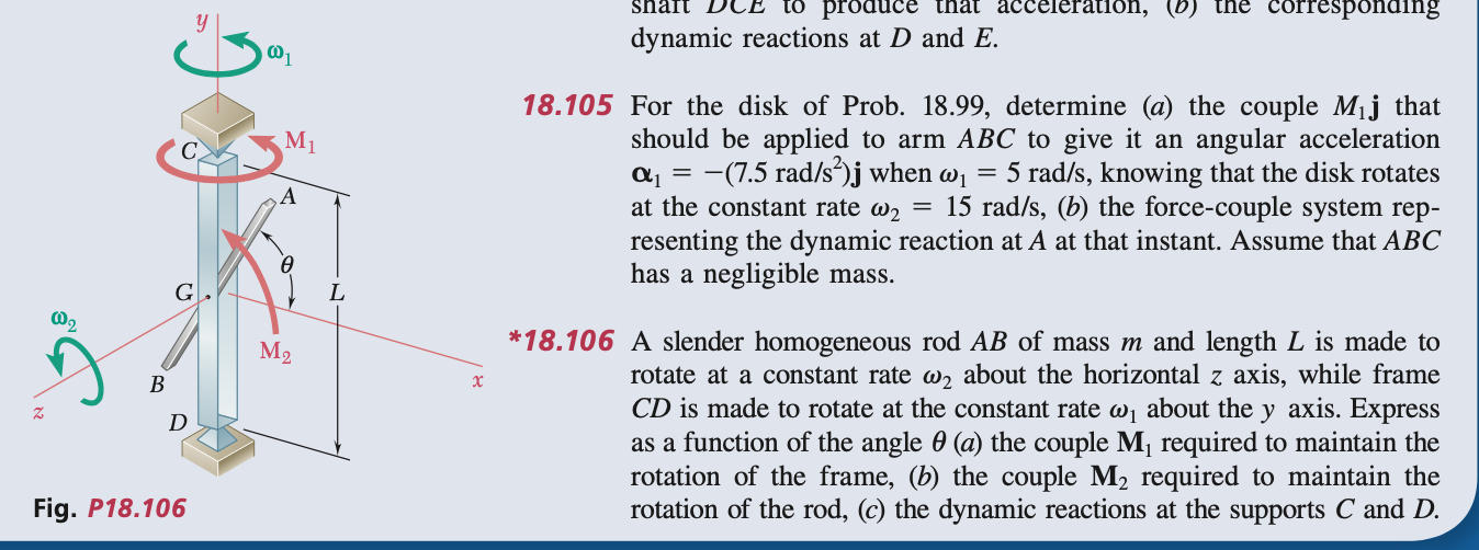 Solved dynamic reactions at D and E. 18.105 For the disk of | Chegg.com