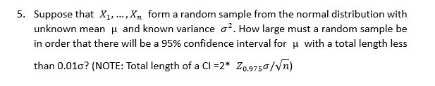 Solved 5. Suppose that X1,…,Xn form a random sample from the | Chegg.com