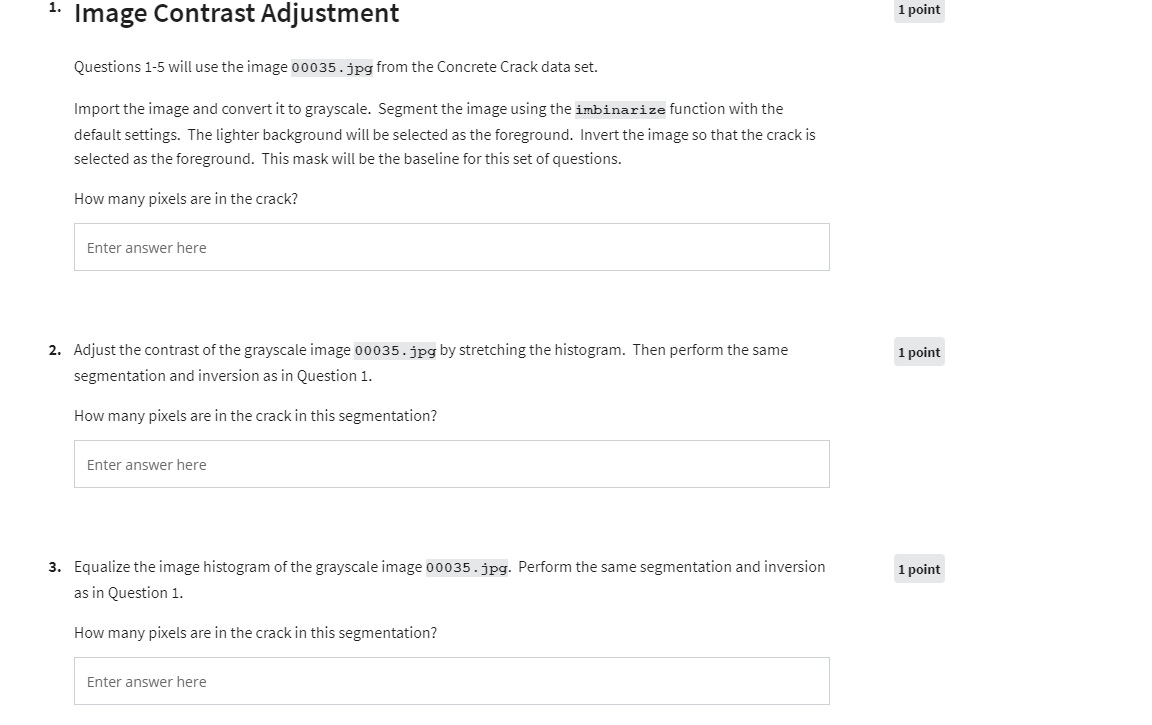 Solved Image Contrast Adjustment Questions 1-5 will use the | Chegg.com
