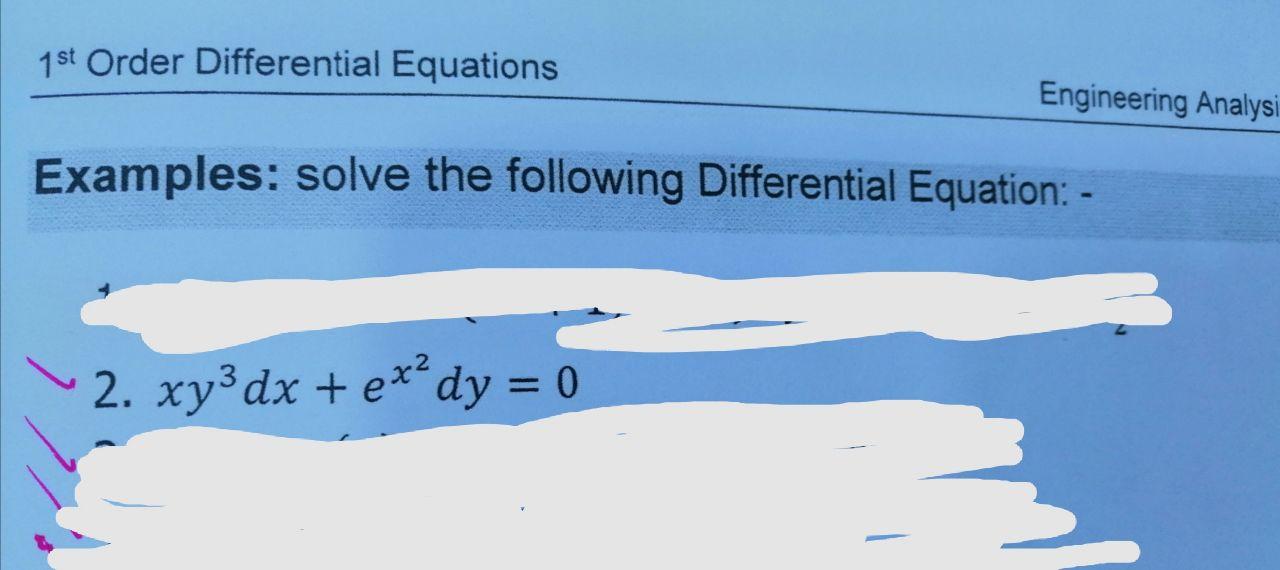 Solved 1st Order Differential Equations Engineering Analysi | Chegg.com