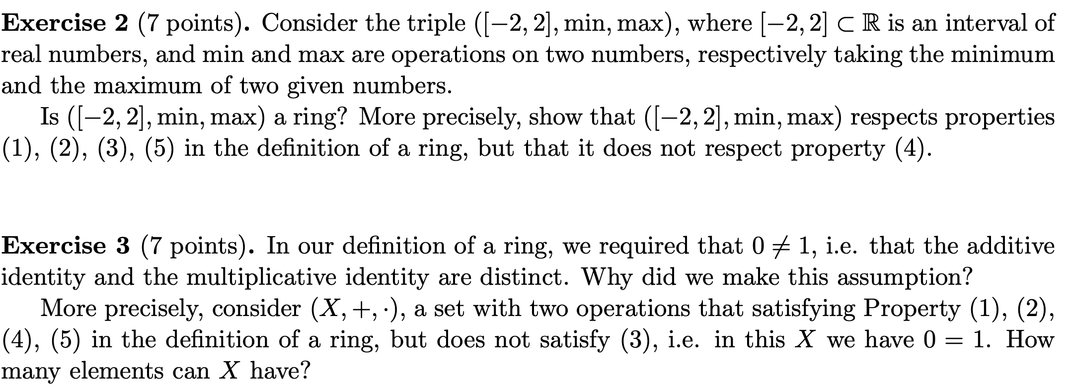Solved Ring Properties: 1) +, . are associative & | Chegg.com