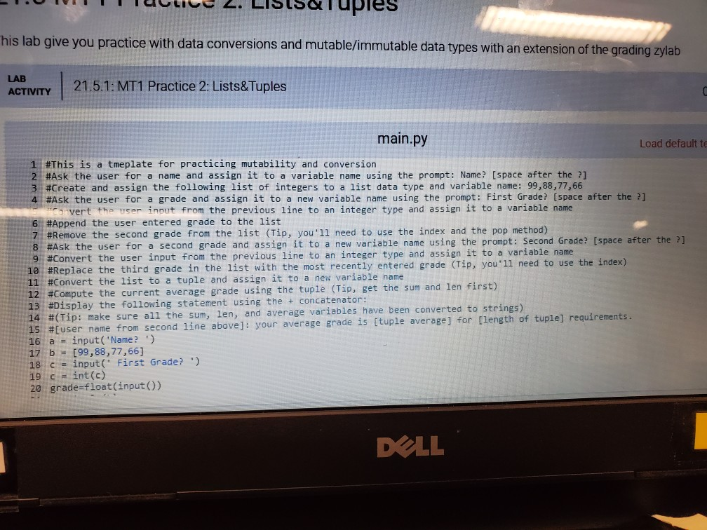 Solved Zylab practice with data conversions and | Chegg.com