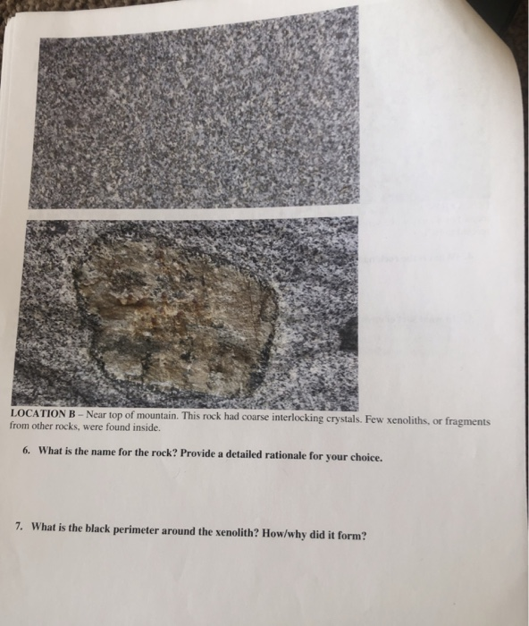 Solved tain. This rock had coarse interlocking crystals Few | Chegg.com