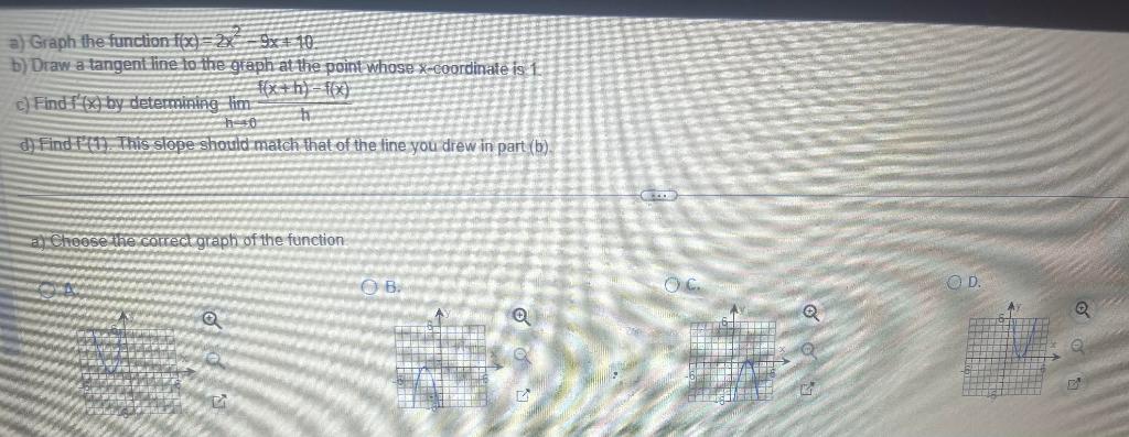 Solved a) Graph the function f(x)=2x2−9x+10 b) Draw a | Chegg.com