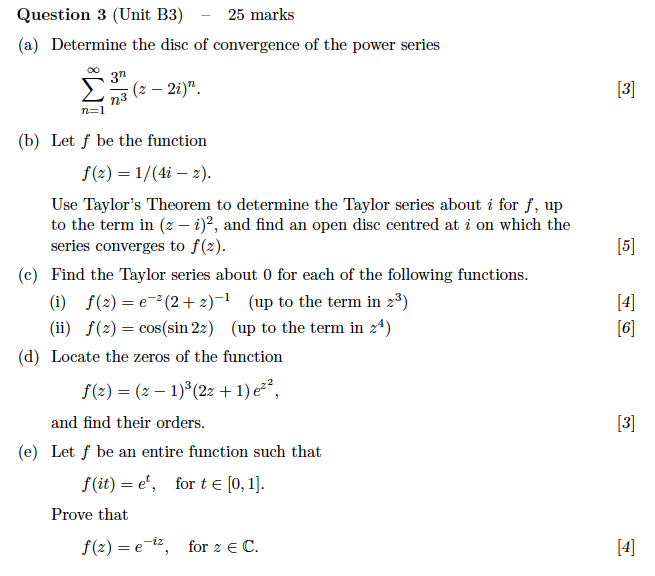 Solved Question 3 (Unit B3) 25 marks (a) Determine the disc | Chegg.com