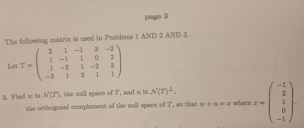 Solved The following matrix is used in Problems 1 AND 2 AND | Chegg.com