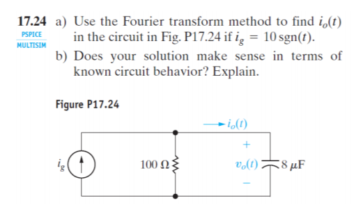 Solved 17.24 a) Use the Fourier transform method to find | Chegg.com