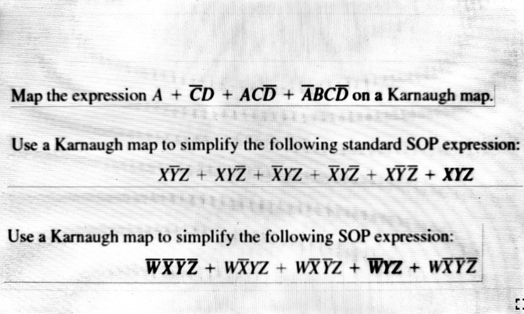 Solved Map the expression A+CˉD+ACDˉ+AˉBCDˉ on a Karnaugh | Chegg.com
