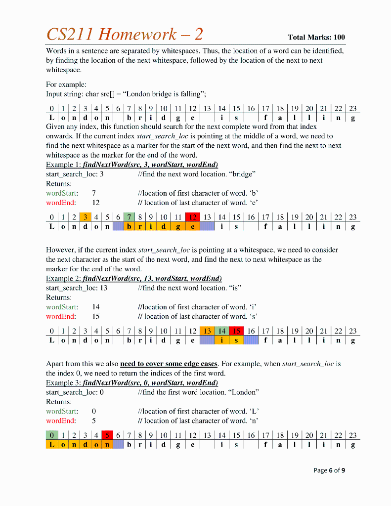 Solved CS211 Homework - 2 Total Marks: 100 Question 1 of 1. | Chegg.com