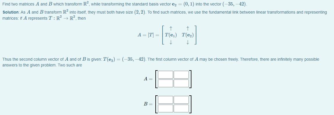 Solved Find two matrices A and B which transform R2, while | Chegg.com
