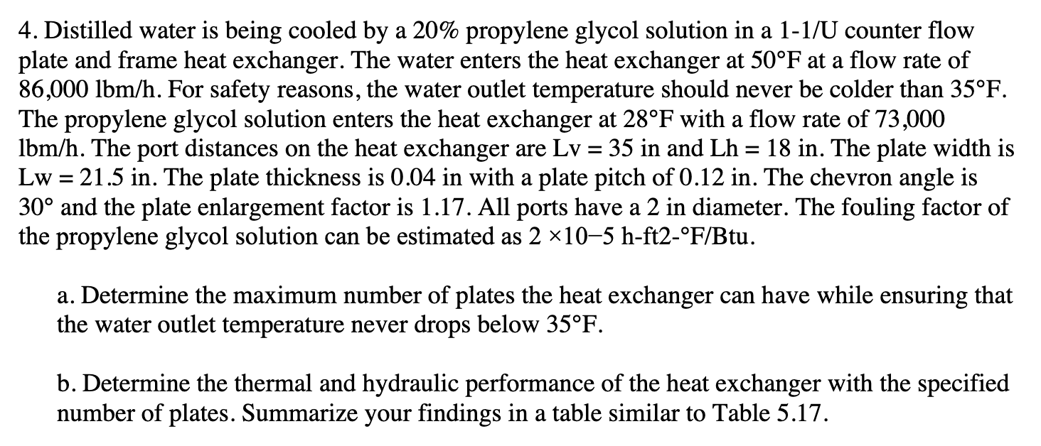 Thermophysical Properties of Propylene Glycol-Water | Chegg.com