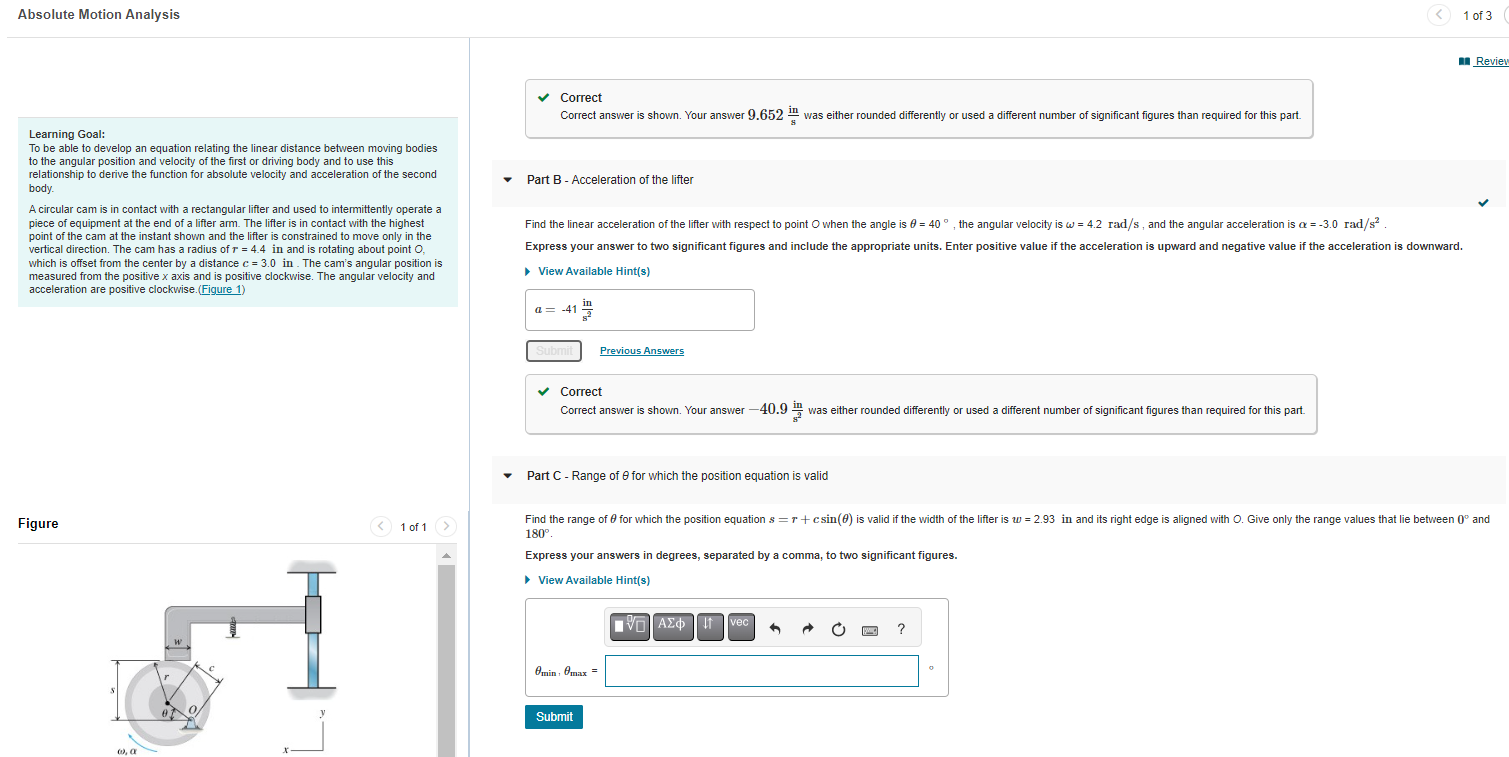 Solved Absolute Motion Analysis Correct Correct answer is | Chegg.com