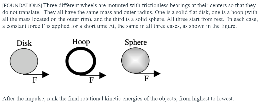 Solved The answer is sphere disk hoop. can someone help me | Chegg.com
