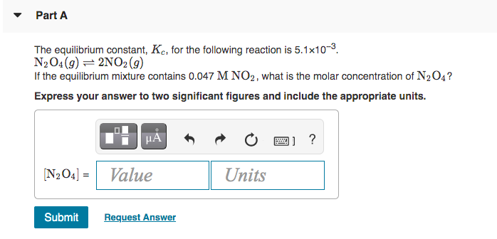 Solved Part A The equilibrium constant, Kc, for the | Chegg.com