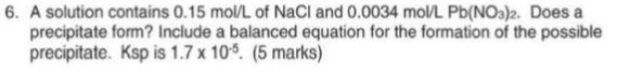 Solved 4. At 25°C, Ksp for Pblz is 9.8 x 10° What is the | Chegg.com