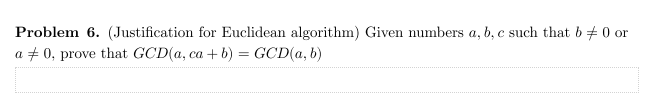 Solved Problem 6. (Justification for Euclidean algorithm) | Chegg.com