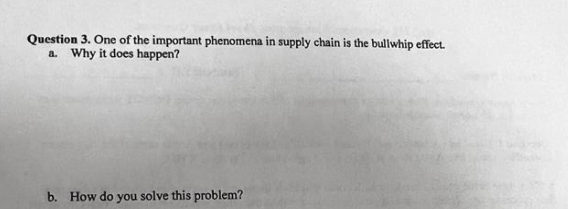 Solved Question 3. ﻿One of the important phenomena in supply | Chegg.com