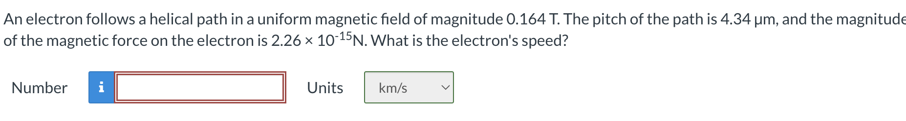 Solved An electron follows a helical path in a uniform | Chegg.com