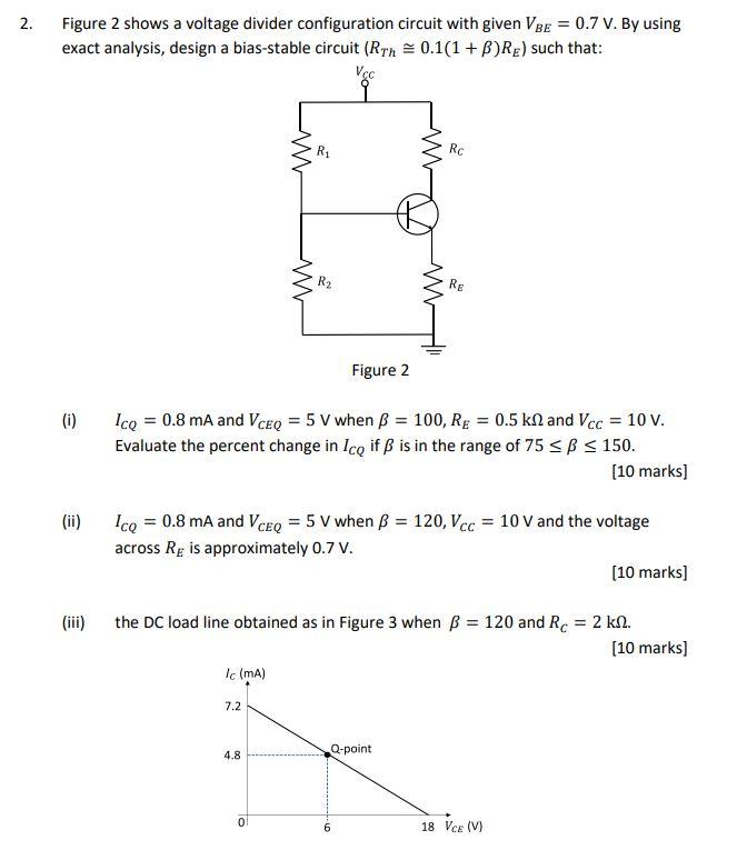 Solved 2. Figure 2 shows a voltage divider configuration | Chegg.com