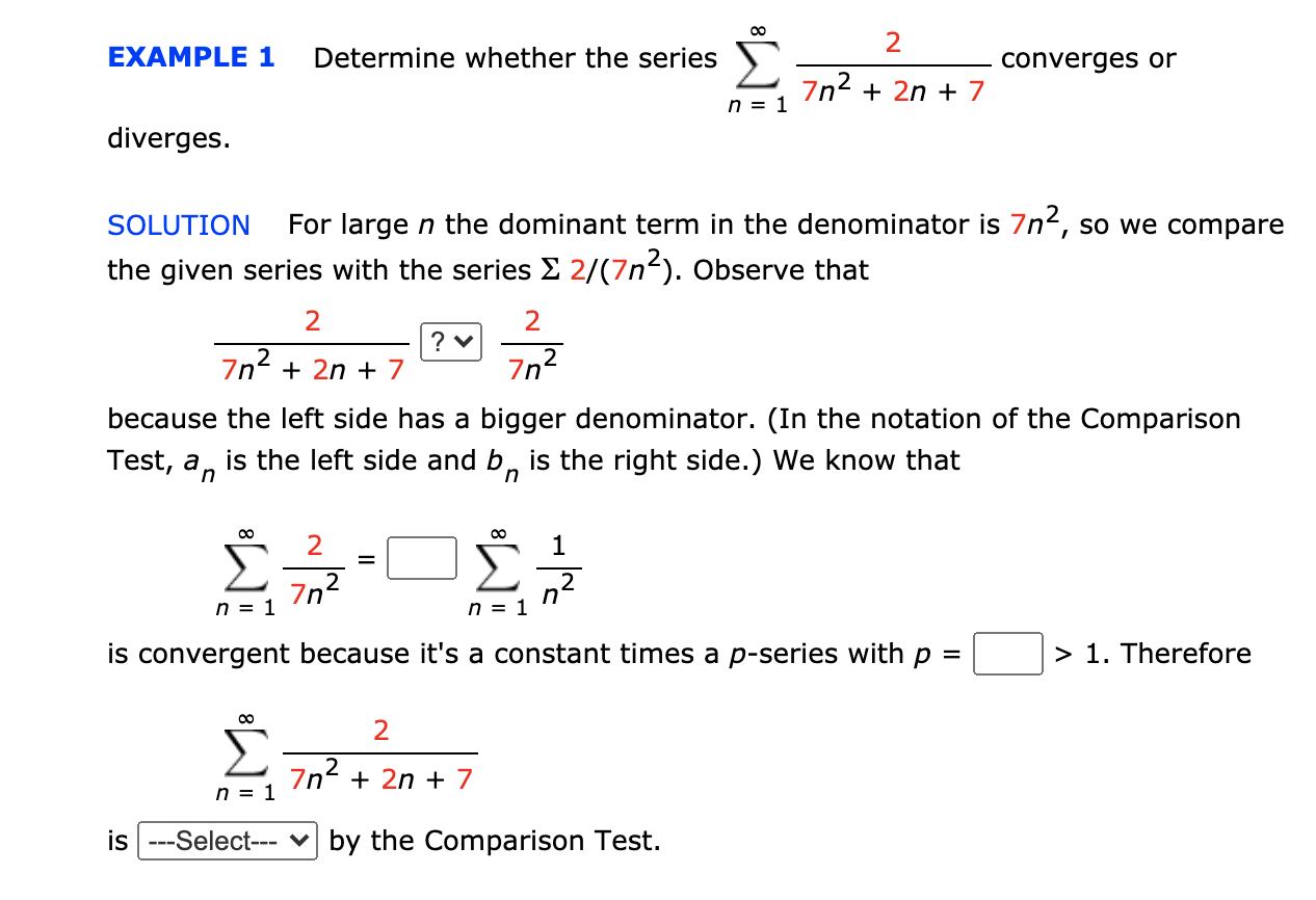 Solved 00 2 EXAMPLE 1 Determine whether the series converges | Chegg.com