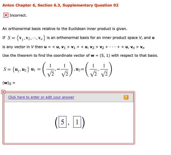 Solved Anton Chapter 6, Section 6.3, Supplementary Question | Chegg.com