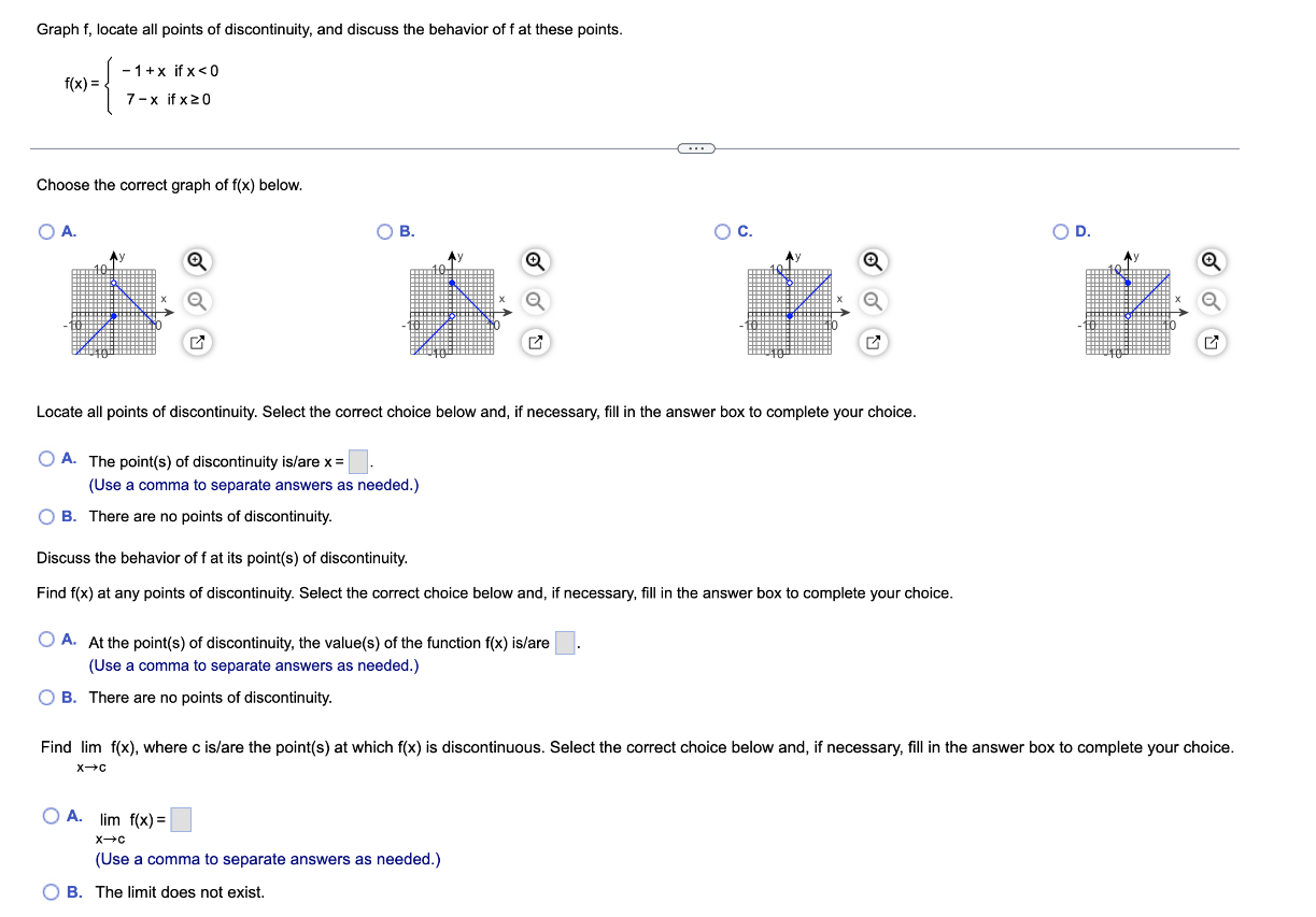 Solved Graph f, locate all points of discontinuity, and | Chegg.com