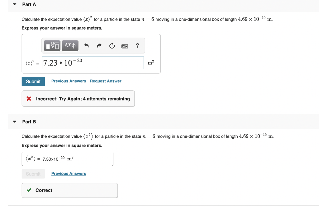 Solved Part A Calculate The Expectation Value For A
