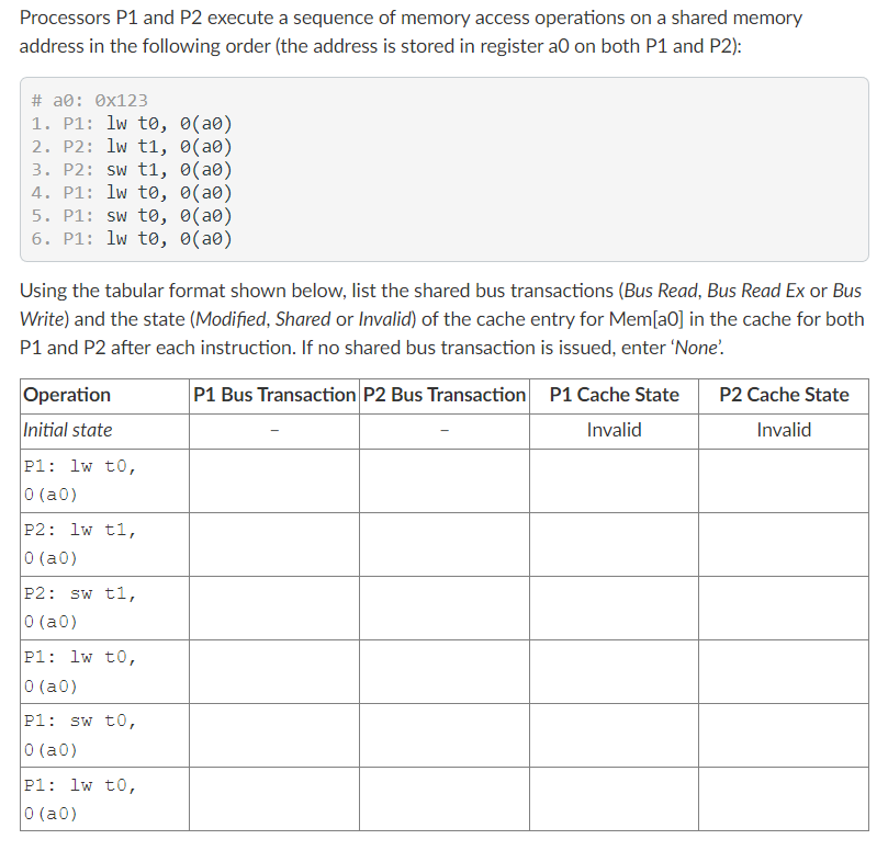 Solved A multicore system contains two (2) RISC V | Chegg.com