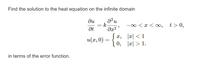 Find the solution to the heat equation on the | Chegg.com