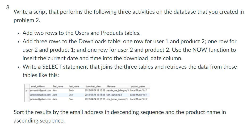 **Please use MySQL Workbench and/or MySQL monitor to | Chegg.com
