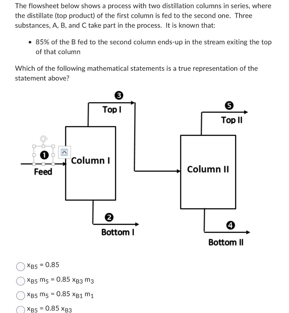 Solved The flowsheet below shows a process with two | Chegg.com