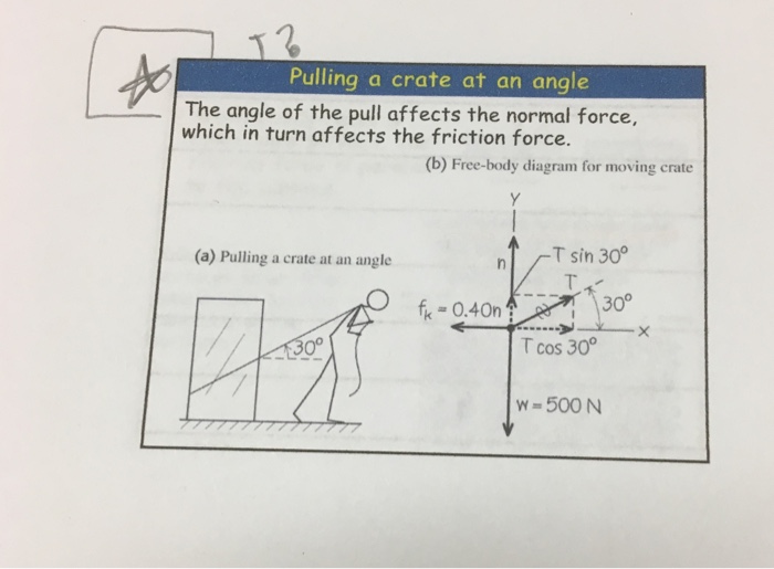 Solved ャ Pulling a crate at an angle The angle of the pull | Chegg.com
